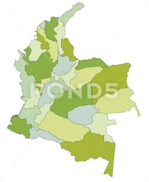 Highly detailed editable political map with separated layers. Colombia ...