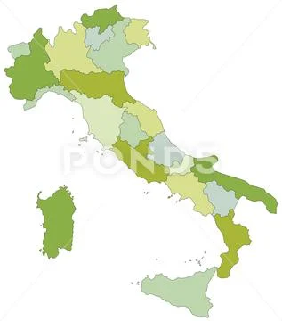 Highly detailed editable political map with separated layers. Italy ...