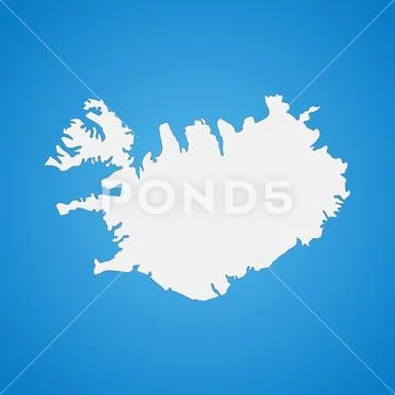 Highly detailed Iceland map with borders isolated on background ...