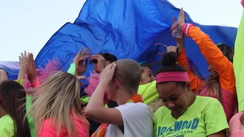 highschool student section cheering and ... | Stock Video | Pond5