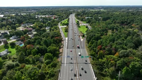 Highway in America. Aerial view of multi... | Stock Video | Pond5