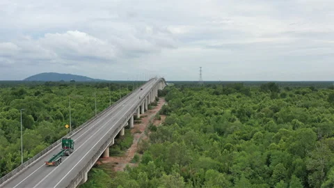 Highway bridge over the strait of Malacc... | Stock Video | Pond5