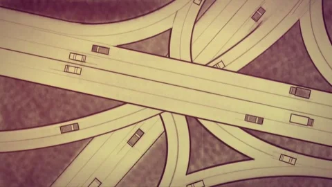 Highway Loop Drawings Drawings Cartoons Stock Footage ~ Royalty Free ...