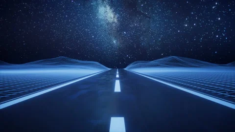 Highway road with digital space backgrou... | Stock Video | Pond5