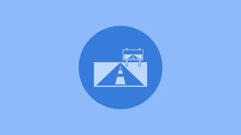 Highway road icon blue color simple shap... | Stock Video | Pond5