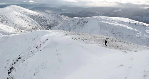 A hiker on Dollywagon Pike on the Helvel... | Stock Video | Pond5
