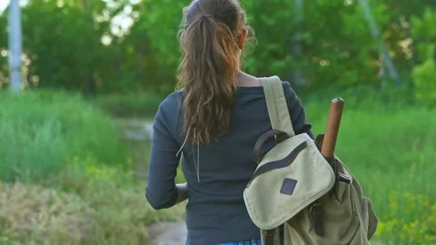 hiking woman walk through the tropical j... | Stock Video | Pond5