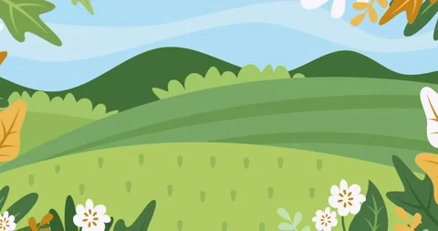 hill parallax animation video full of gr... | Stock Video | Pond5