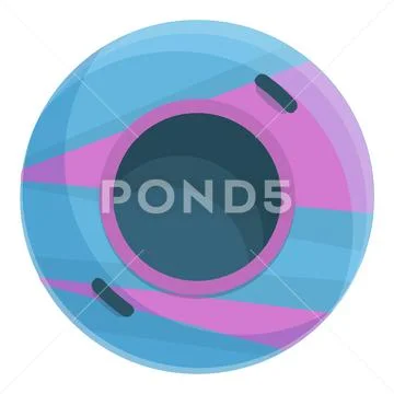Hill snow tube icon cartoon vector. Winter tubing: Graphic #228508285