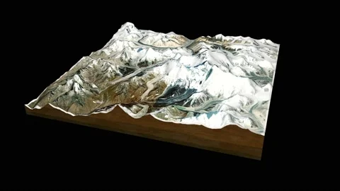 Himalayas terrain map 3D render 360 degr... | Stock Video | Pond5