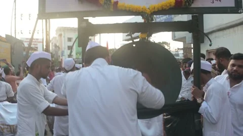 Hindu devotees dancing singing and play... | Stock Video | Pond5