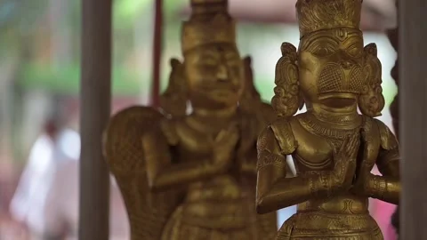 Hindu gods, idols, and statues at the Sr... | Stock Video | Pond5