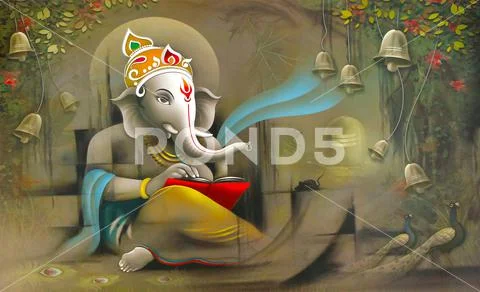 Hindu Lord Ganesha texture wallpaper background ~ Clip Art #135707927