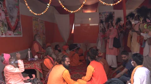 Hindu Sadhus singing religious songs wit... | Stock Video | Pond5