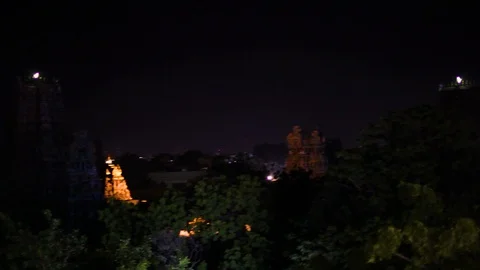 Hindu temple At Night Time, A nighttime ... | Stock Video | Pond5