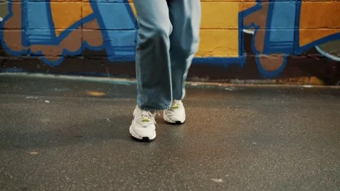 Hip hop street dance feet dance on backg... | Stock Video | Pond5