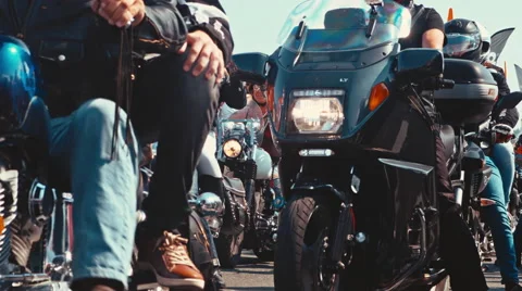 Hippie woman riding a motorcycle at a bi... | Stock Video | Pond5