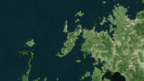 Hirado Island - Japan close-up - satelli... | Stock Video | Pond5
