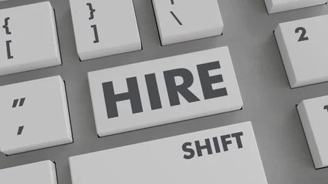 HIRE BUTTON PRESSING ON KEYBOARD | Stock Video | Pond5