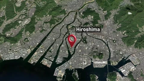 Hiroshima City Map Zoom (Japan) from Spa... | Stock Video | Pond5