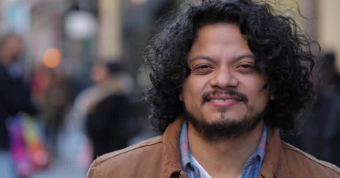 Hispanic Latino man in city face portrai... | Stock Video | Pond5