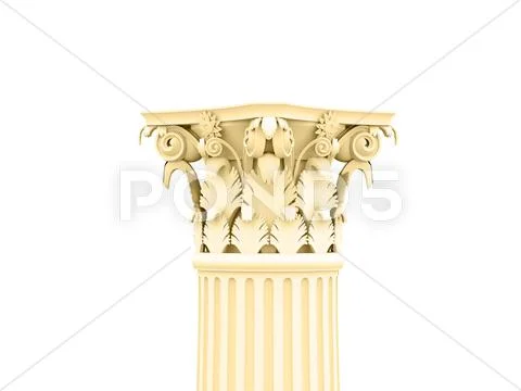 Historic column head isolated on white background Illustration #39878548