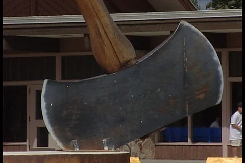 Historic Footage of Giant Logging Axe St... | Stock Video | Pond5