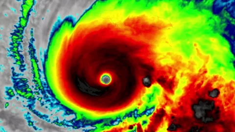 Historic hurricane Melissa as seen on se... | Stock Video | Pond5