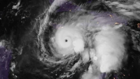 Historic hurricane Melissa as seen on se... | Stock Video | Pond5