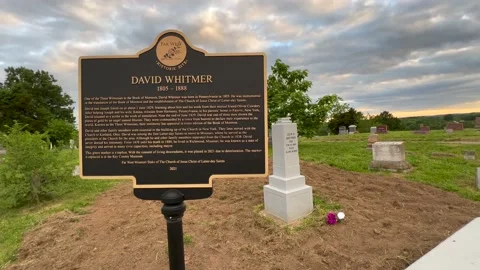 Historic Plaque at David Whitmer's grave... | Stock Video | Pond5