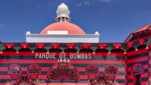 Historic Ponce de Bombas Firehouse in Po... | Stock Video | Pond5