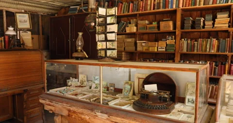 Historic restored antique book store rol... | Stock Video | Pond5