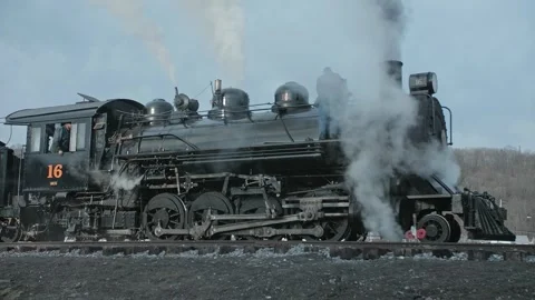 Historic Steam Locomotive Operates on Tr... | Stock Video | Pond5