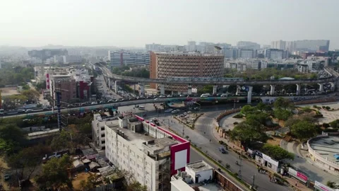 hitech city in hyderabad traffic jam met... | Stock Video | Pond5