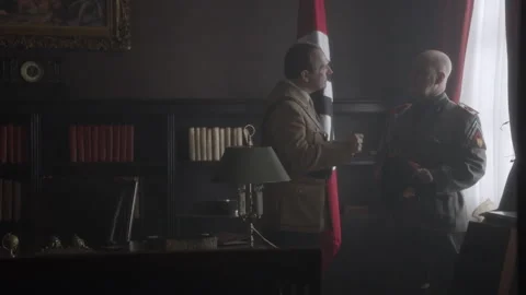 Hitler and Mussolini talking in an offic... | Stock Video | Pond5