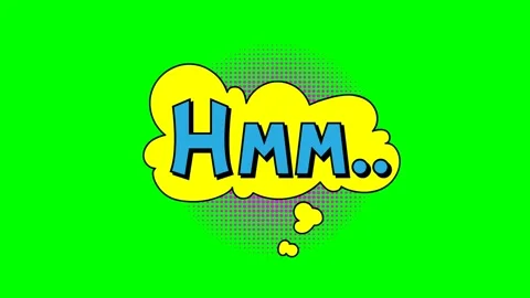 HMM Comic words animation green screen | Stock Video | Pond5