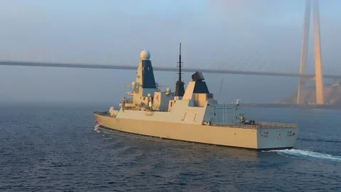 HMS Dragon, one of the Royal Navy's most... | Stock Video | Pond5