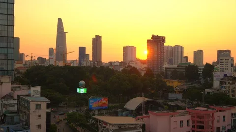 Ho Chi Minh City Skyline (Saigon) at Sun... | Stock Video | Pond5