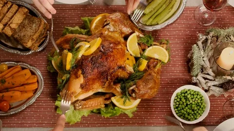 Holiday Dinner. Six Forks Put People In ... | Stock Video | Pond5