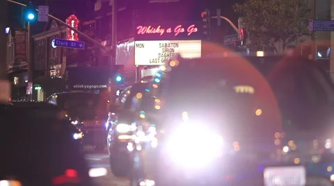 Hollywood Sunset Strip Night Stock Footage ~ Royalty Free Stock Videos ...