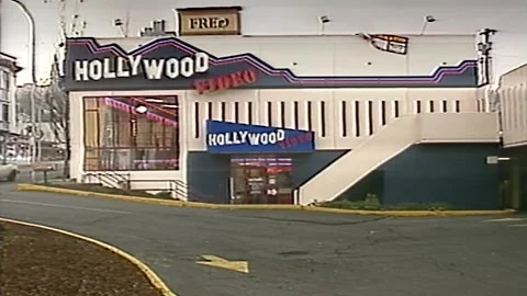 HOLLYWOOD VIDEO STORE FRONT FROM THE 199... | Stock Video | Pond5