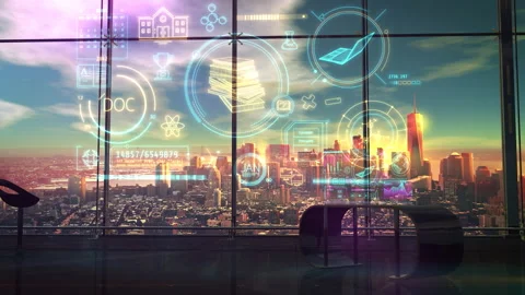 Hologram infographics on the theme of ed... | Stock Video | Pond5