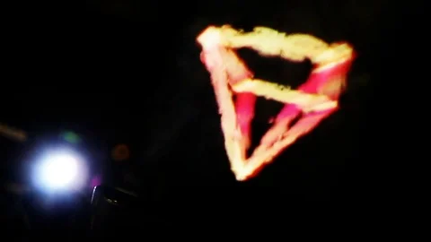 Hologram projection beam light rays of 3... | Stock Video | Pond5