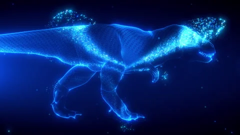 Holographic 3D Rotating Tyrannosaurus Re... | Stock Video | Pond5
