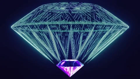 Holographic Diamond Animation | Stock Video | Pond5