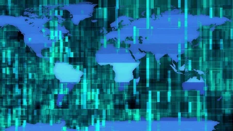 holographic display earth map with data ... | Stock Video | Pond5