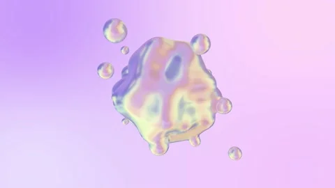 Holographic liquid blobs abstract flowin... | Stock Video | Pond5