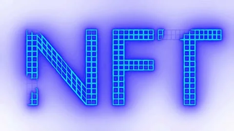 Holographic Neon Blue NFT Inscription An... | Stock Video | Pond5