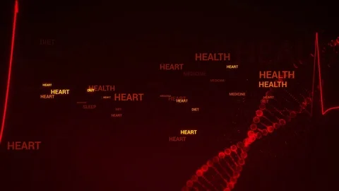 Holographic Red Heart Rate Graph | Stock Video | Pond5
