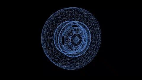 Holographic Wireframe Truck Wheel Spinni... | Stock Video | Pond5